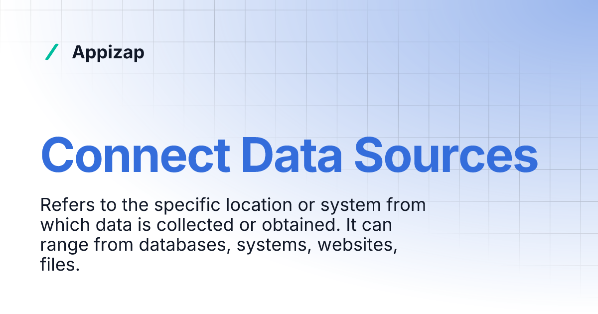 Connect Data Sources | Appizap