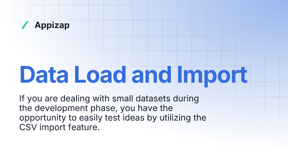 Data Load and Import | Appizap