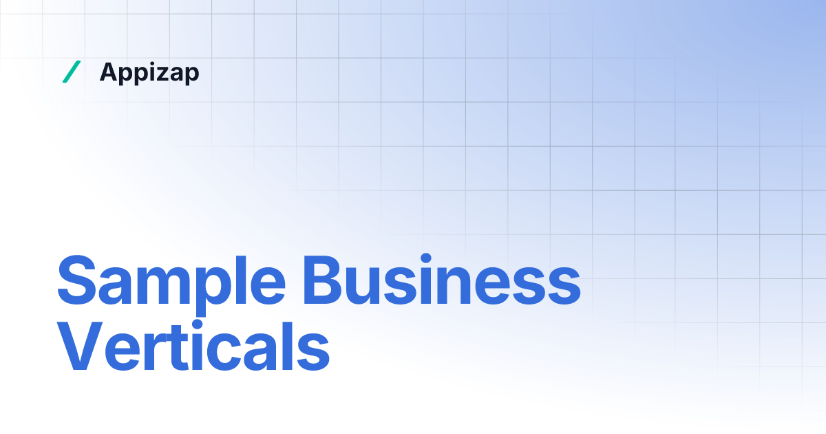 Sample Business Verticals | Appizap