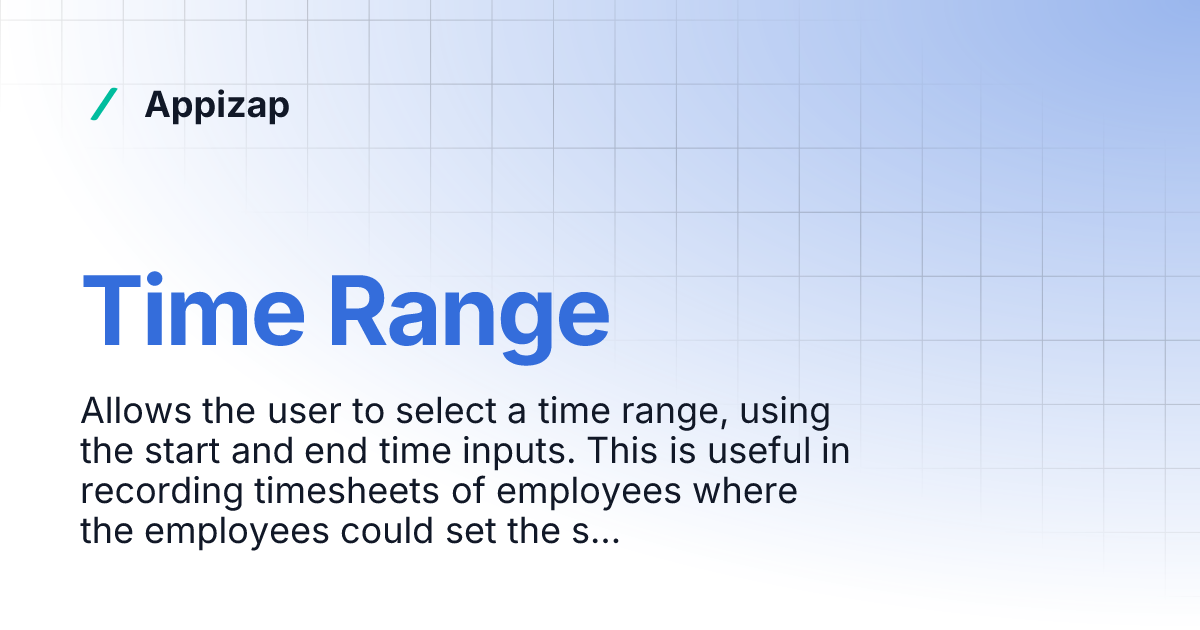 Time Range | Appizap