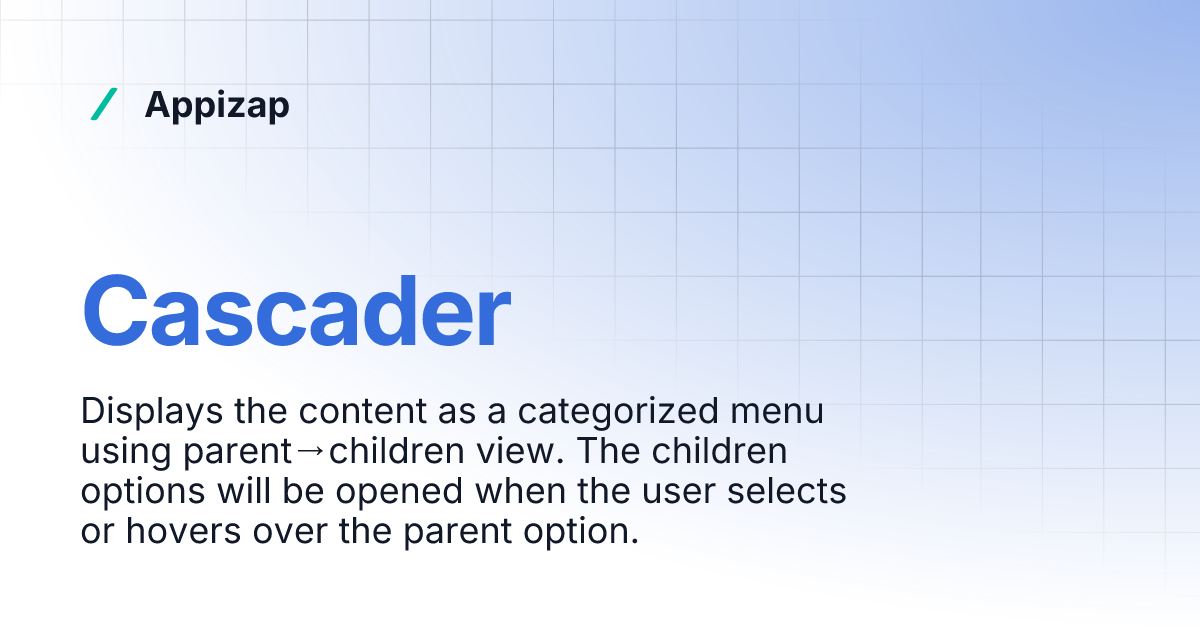 Cascader | Appizap