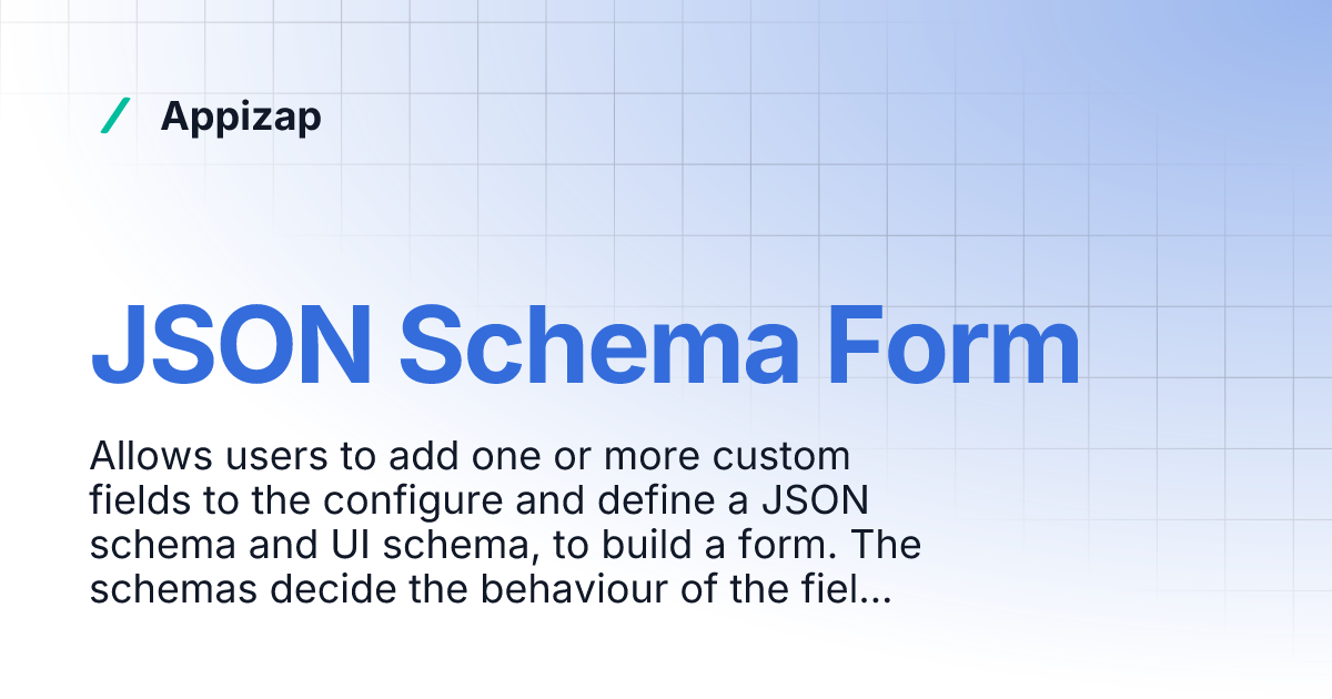 JSON Schema Form | Appizap