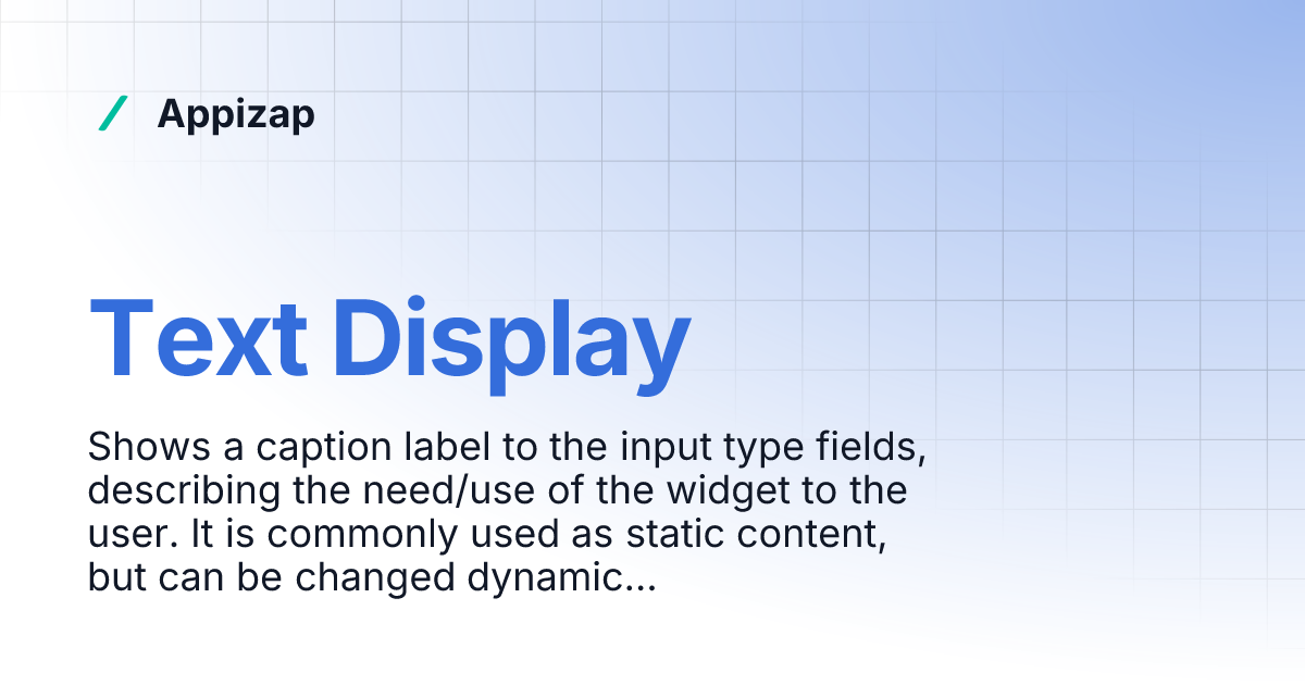 Text Display | Appizap