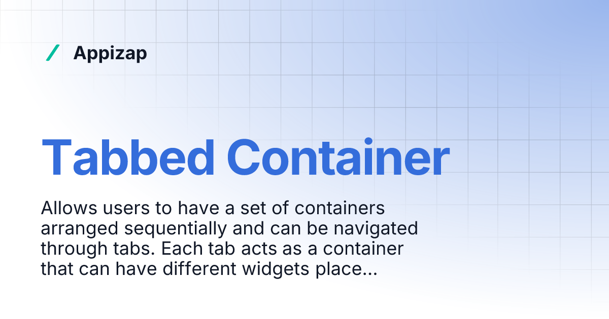 Tabbed Container | Appizap