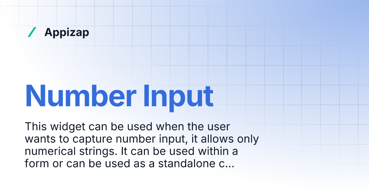 Number Input | Appizap