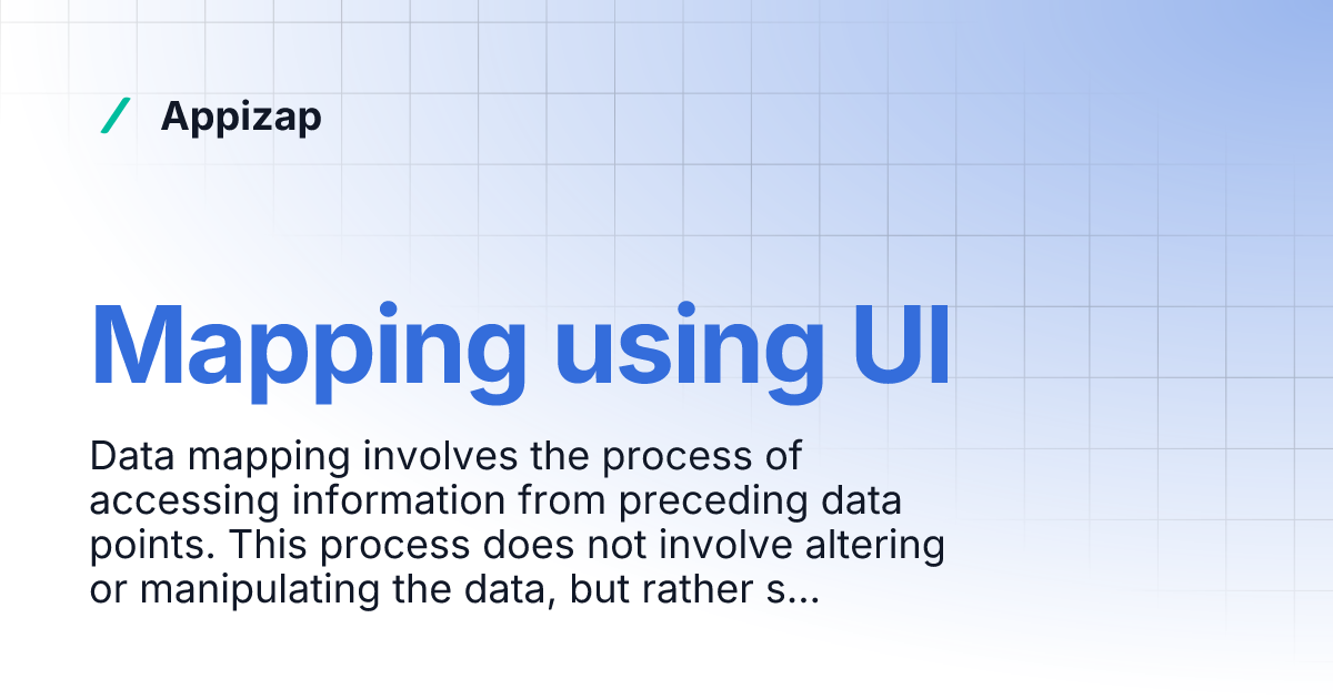 Mapping using UI | Appizap