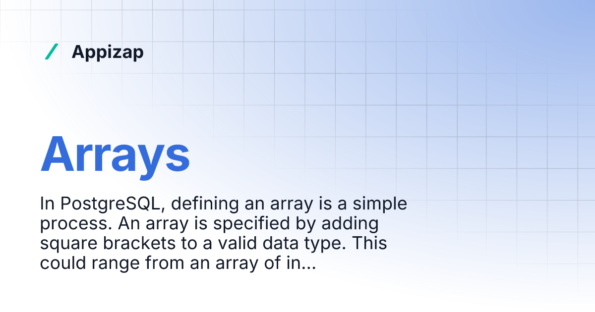 Arrays | Appizap