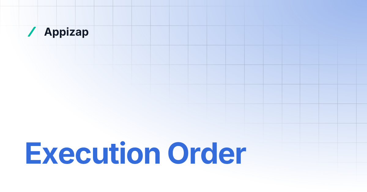 Execution Order | Appizap
