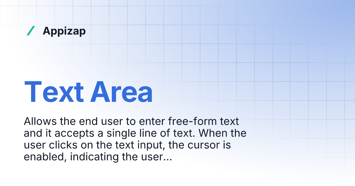 Text Area | Appizap