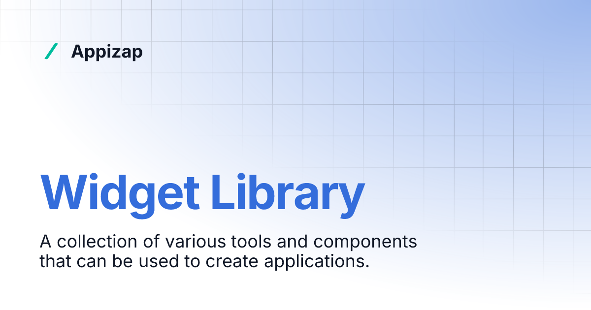 Widget Library | Appizap
